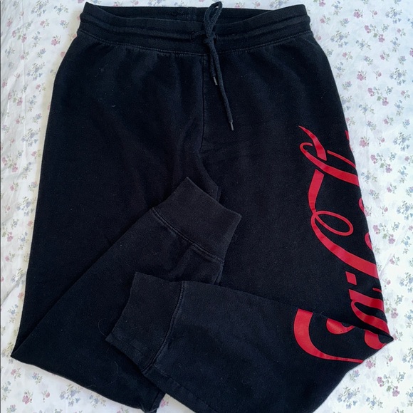 Coca Cola | Pants & Jumpsuits | Coca Cola Black Jogger Sweat Pants With ...